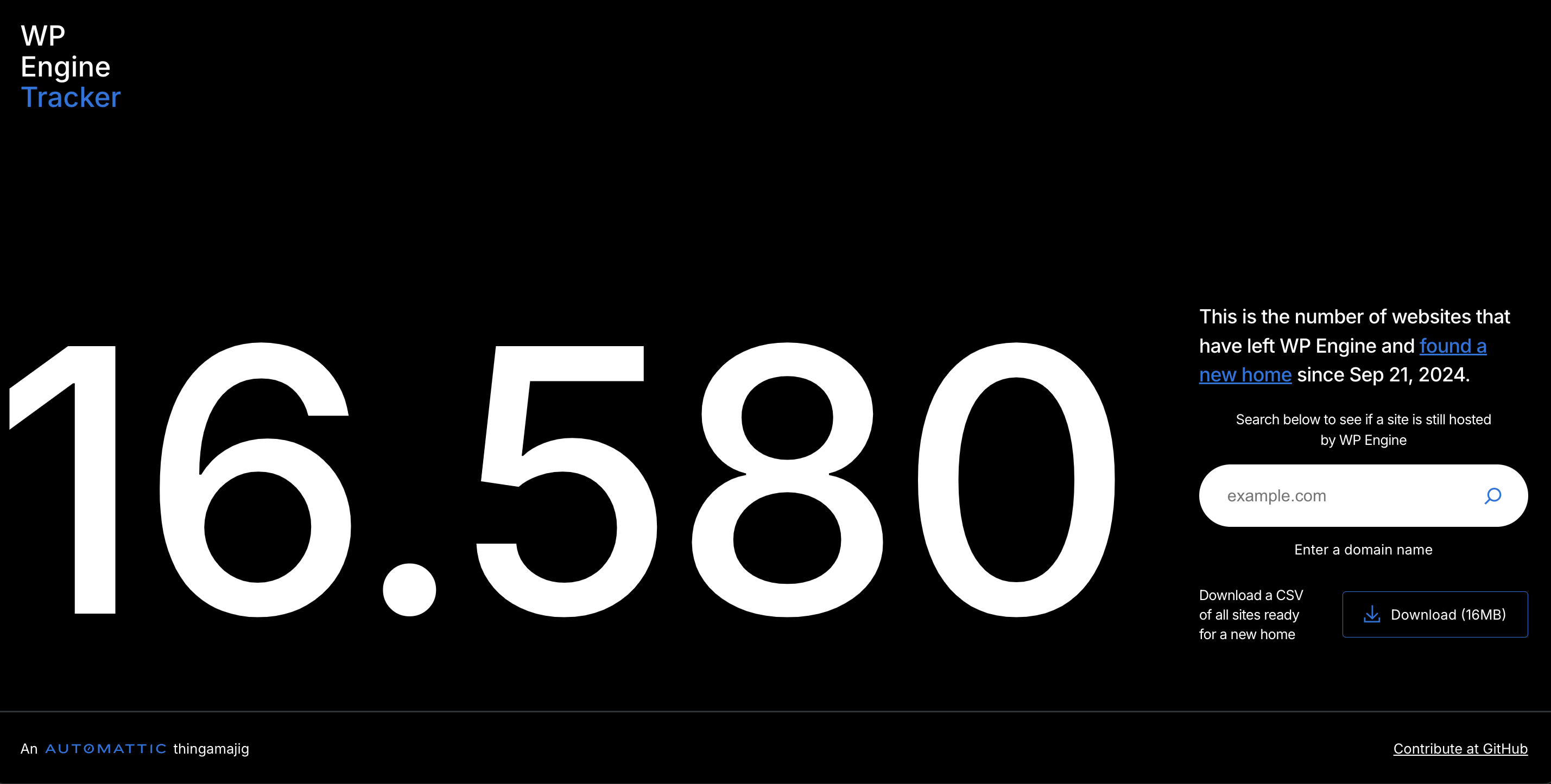 Automattic lanceert WP Engine Tracker website