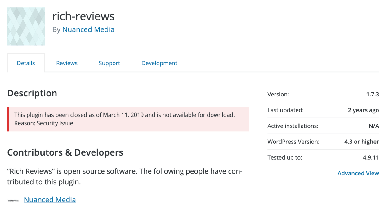 Rich Reviews plugin bevat kwetsbaarheid